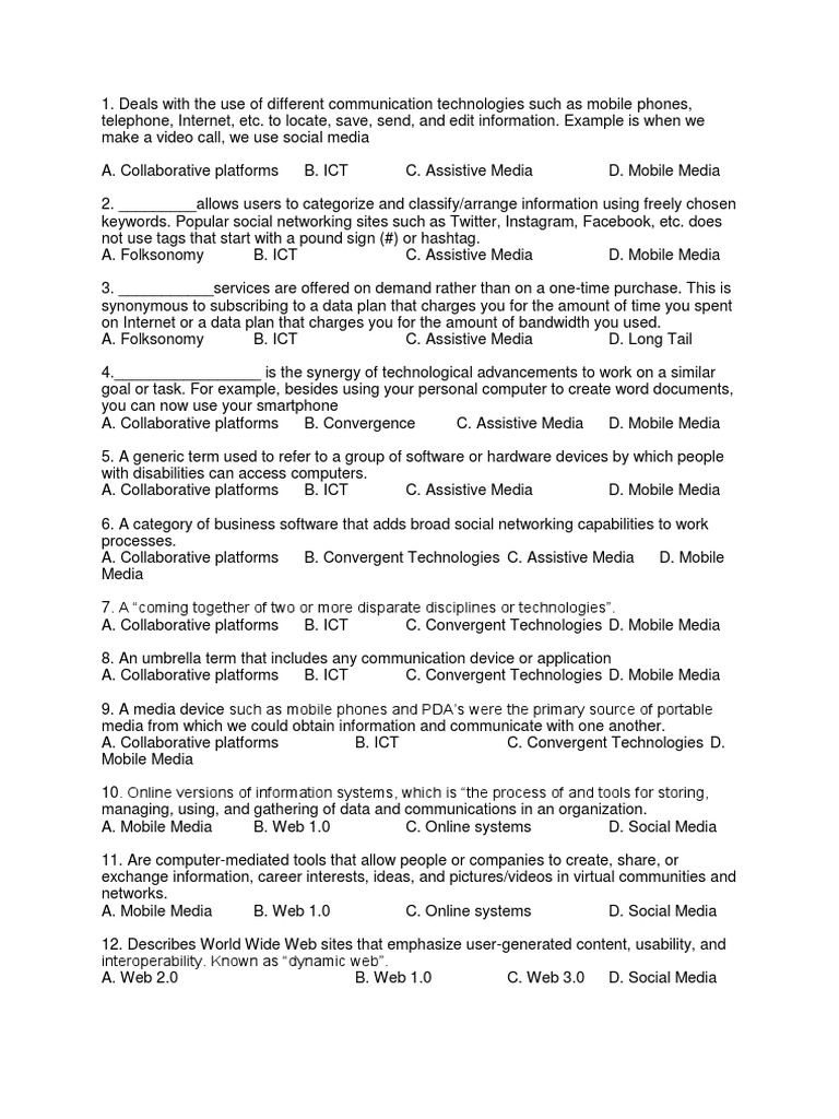 Quiz in ETECH | PDF | Malware | Web 2.0