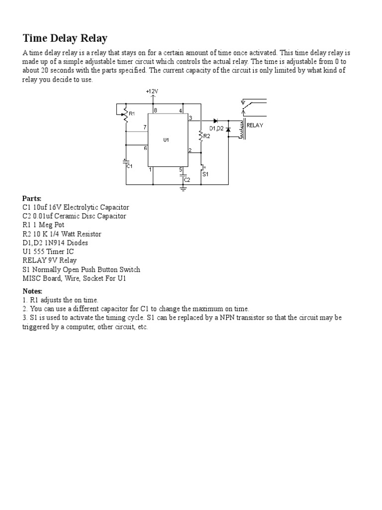 Time Delay Relay | PDF