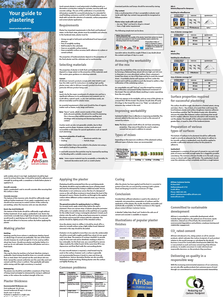 Guid Plastering | PDF | Plaster | Sand
