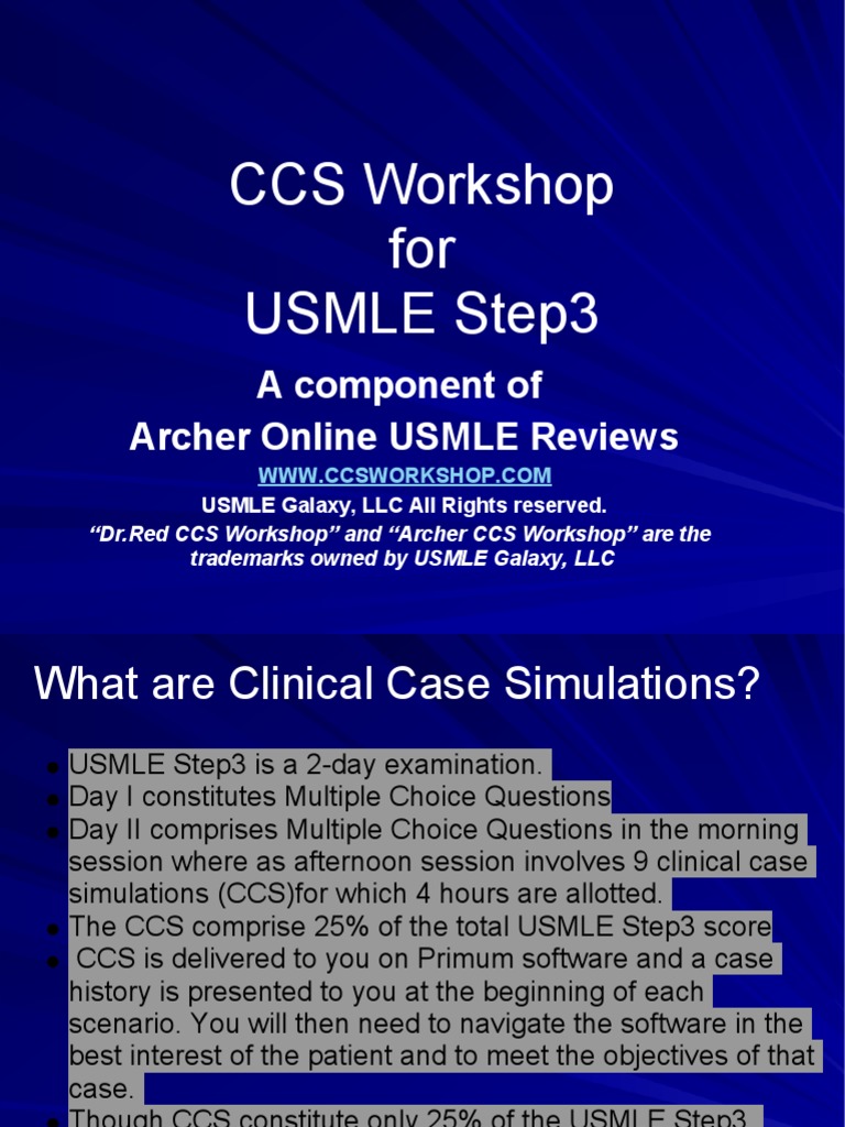 Archer CCS Workshop for USMLE Step 3 | PDF | Shock (Circulatory) | Sepsis