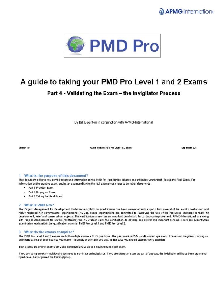 A Guide To Your PMD Pro Exams Part 4 Validating An Exam Invigilator ...
