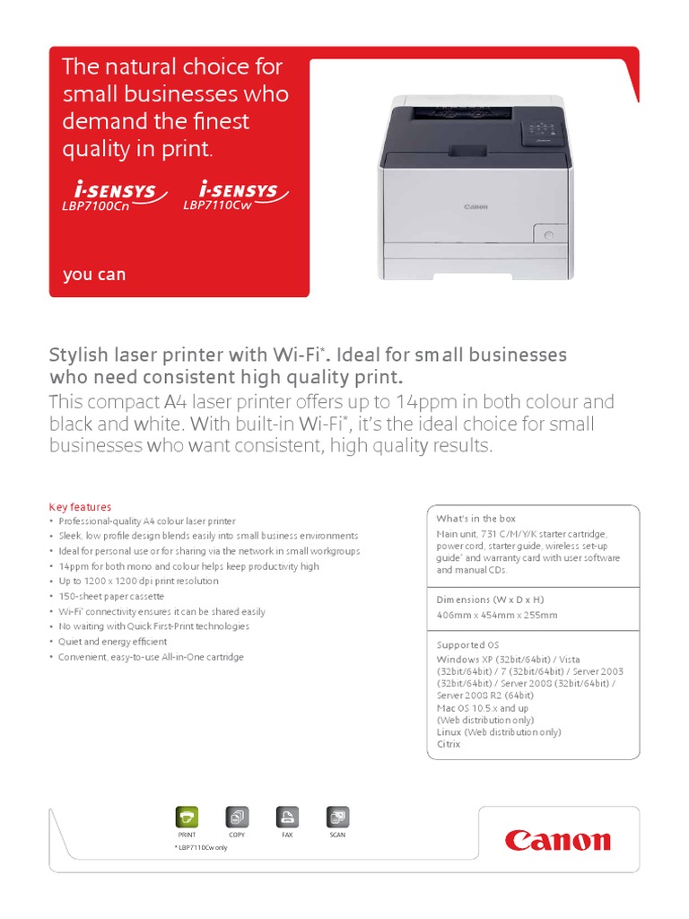 Canon lbp7100cn | PDF | Printer (Computing) | 64 Bit Computing