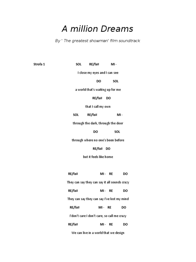 A Million Dreams | PDF