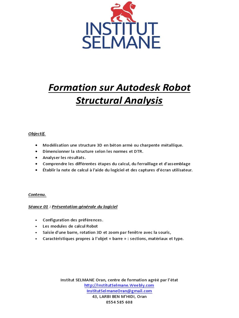 Formation Autodesk Robot Structural Analysis | PDF