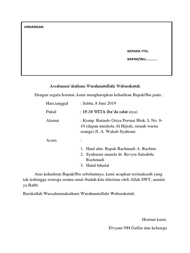 Undangan Haul | PDF