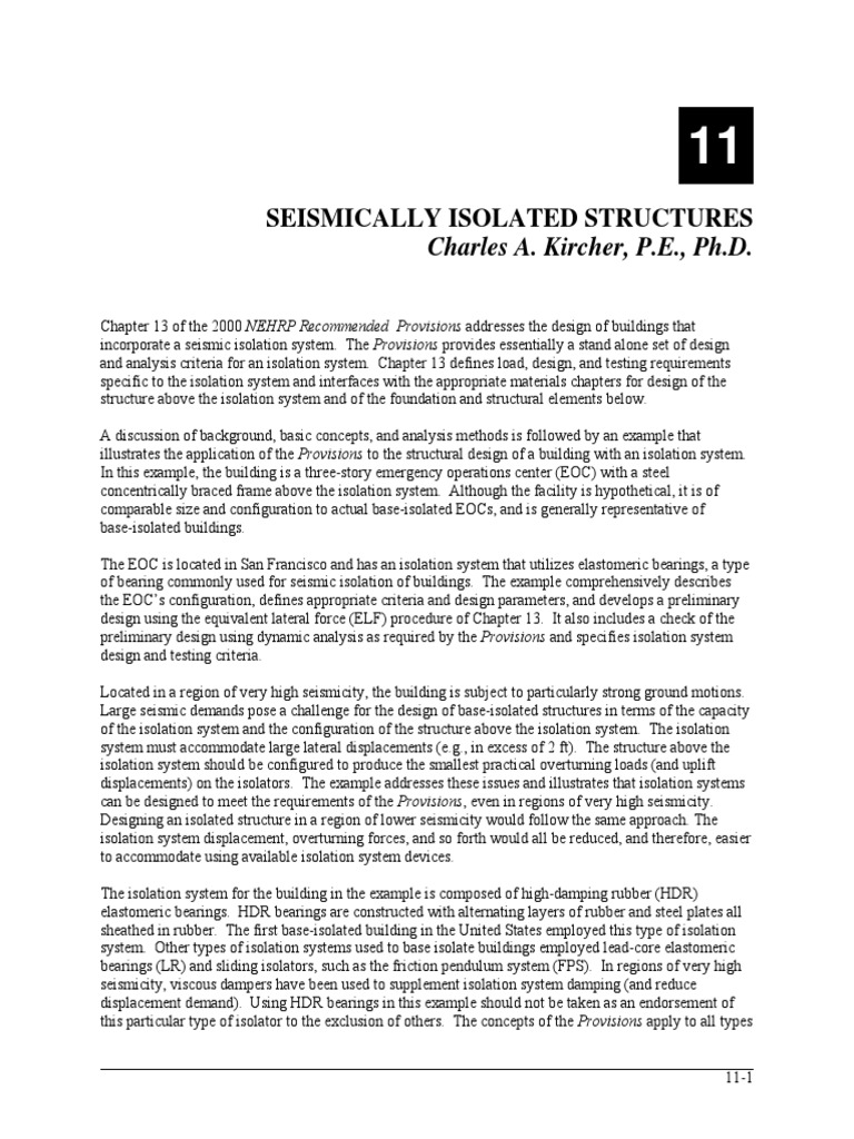 Chapter11 Seismically Isolated Structures Pdf Nonlinear System Earthquakes