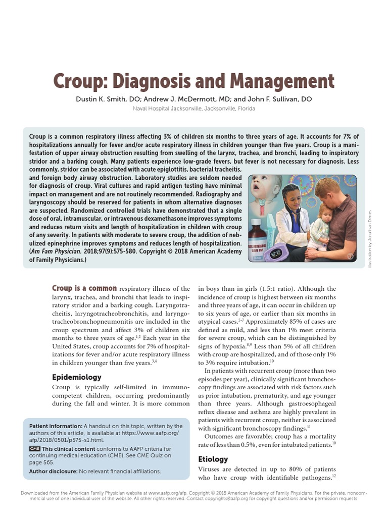 Croup Diagnosis and Management 2018 | PDF | Cough | Pulmonology