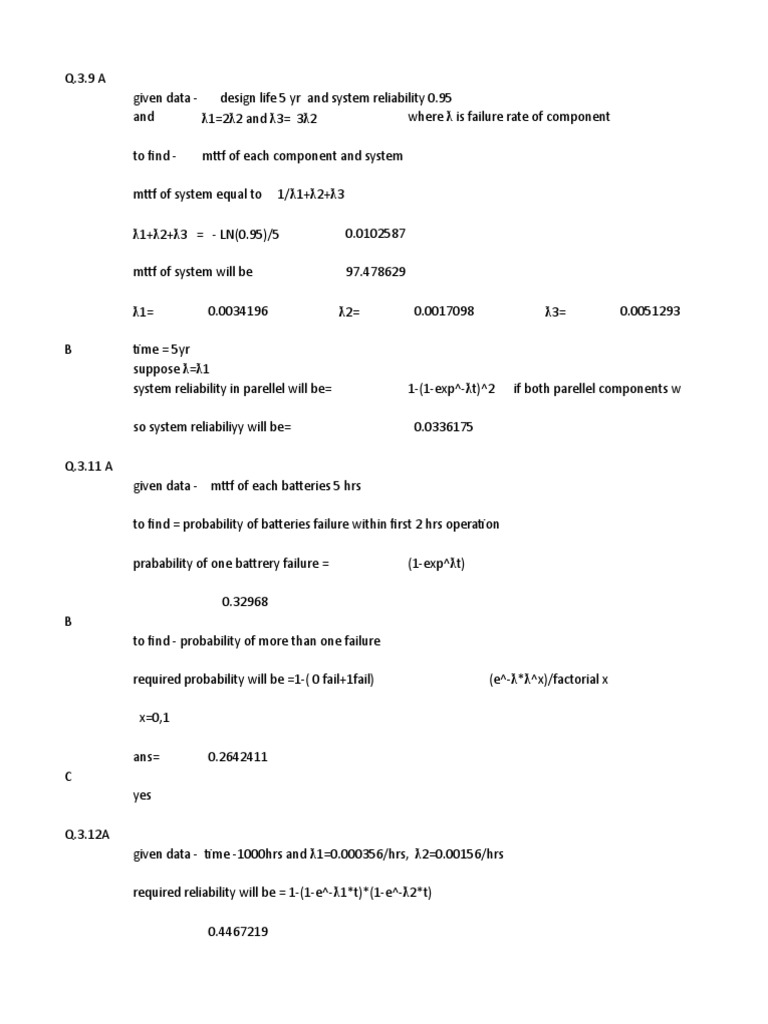 Assignment 3 | PDF | Failure | Reliability Engineering