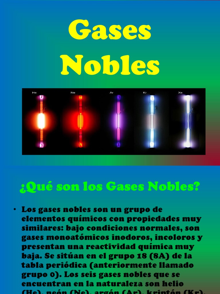 Gases Nobles | PDF | Argón | Helio