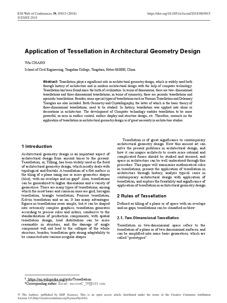 Application of Tessellation in Architectural Geome | PDF | Tetrahedron ...