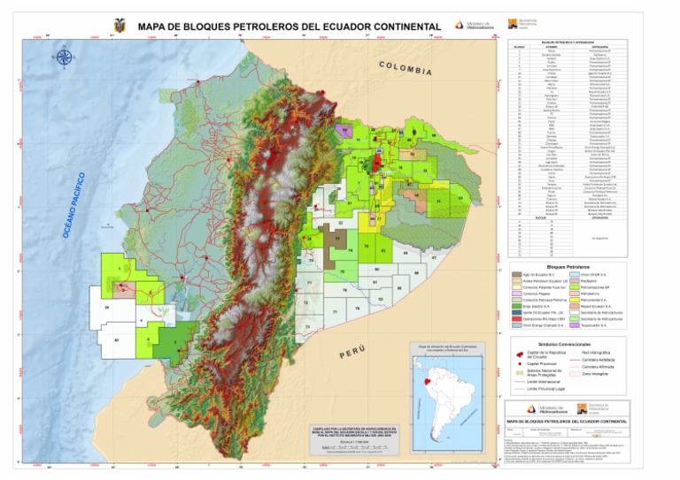Mapa de Bloques Petroleros Del Ecuador Continental | PDF
