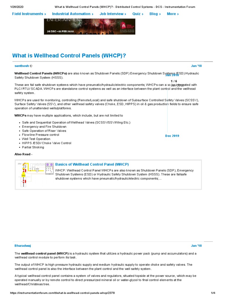 What Is Wellhead Control Panels (WHCP) - Distributed Control Systems ...