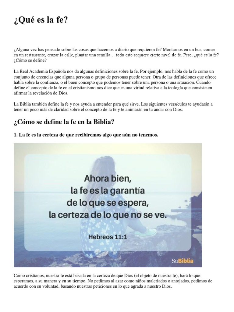 Qué Es La Fe | PDF | Fe | Cristo (título)