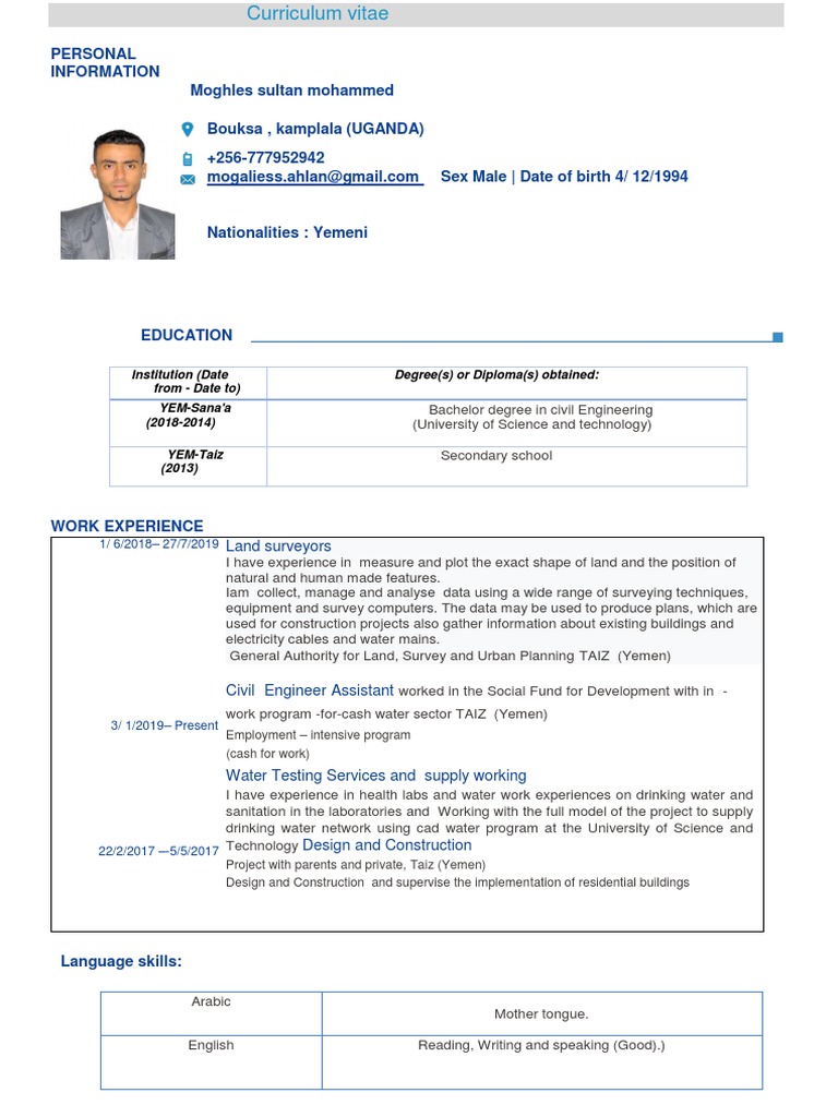 CV Moghles UGANDA | PDF | Yemen | World Politics