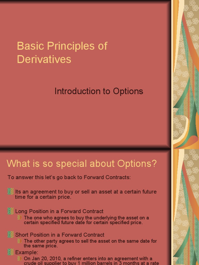 Basic Principles of Derivatives: Introduction To Options | PDF | Option (Finance) | Put Option