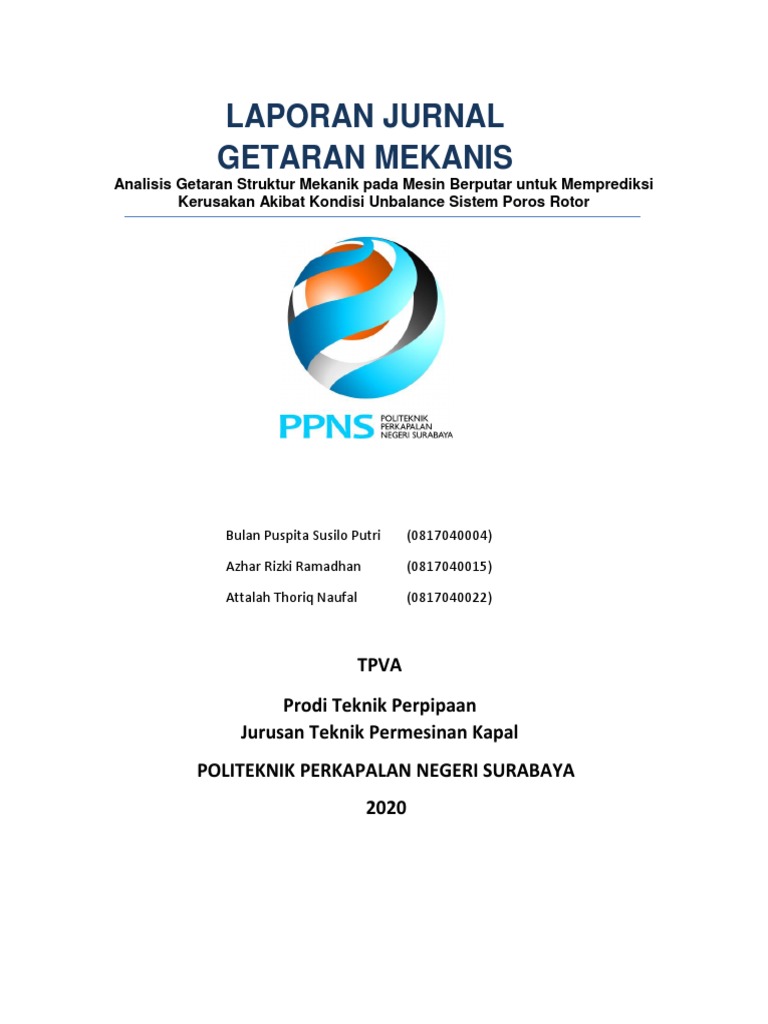 Analisis Getaran Pompa Sentrifugal untuk Mendeteksi Kerusakan Akibat ...