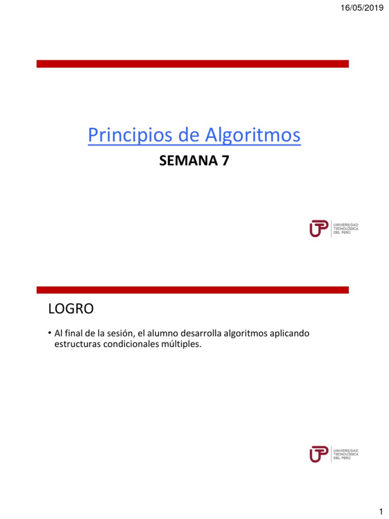 Principios de Algoritmos - SEMANA 7 PDF | PDF | Algoritmos | Áreas de ...