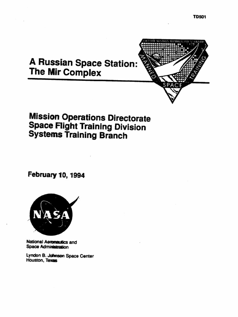 Mir Space Station Training Manual | PDF