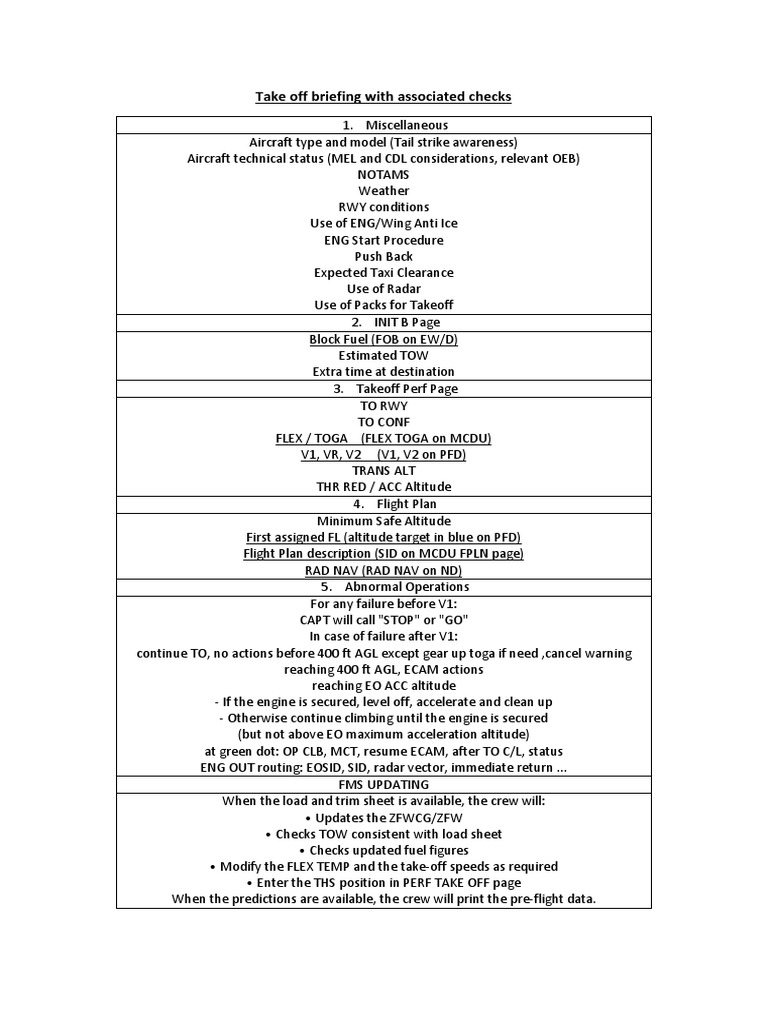 BRief | PDF | Takeoff | Aeronautics