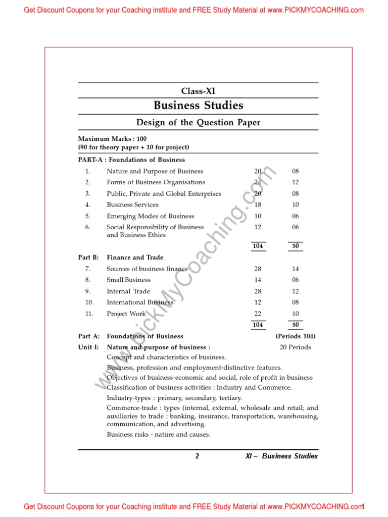 XI Business Studies Short Notes PDF | PDF | Employment | Business