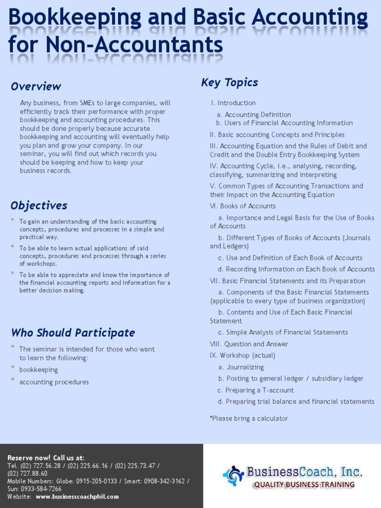 Bookkeeping and Basic Accounting For Non Accountants | PDF ...