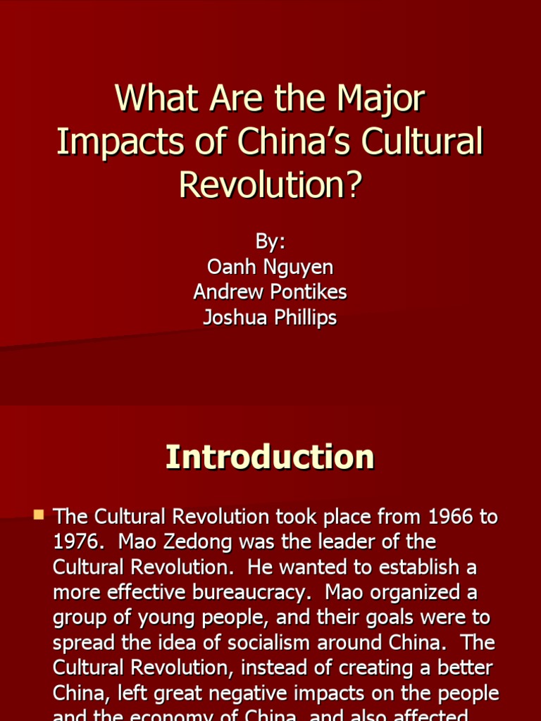 Impacts of China's Cultural Revolution | PDF | Cultural Revolution ...