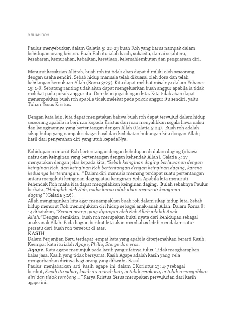 9 Buah Roh | PDF