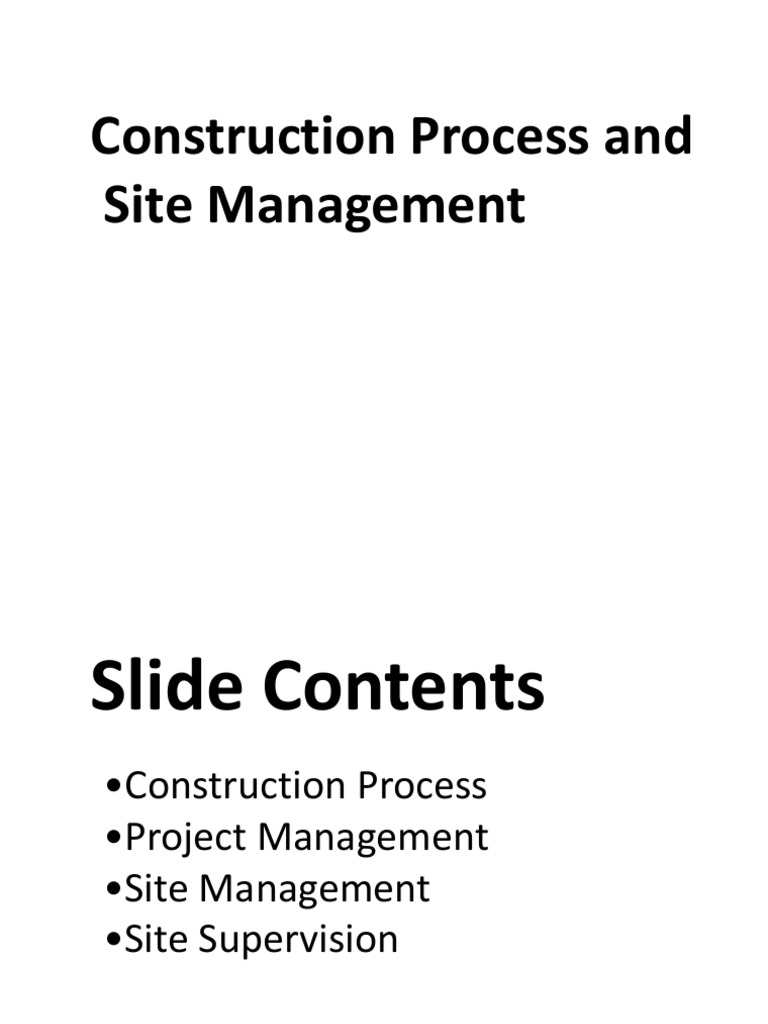 Construction Site Management | PDF | Project Management | Employment