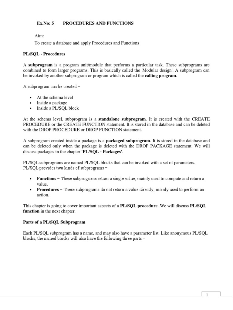 CS8481 - Database Management Systems Lab Manualfinal | PDF | Pl/Sql | Subroutine