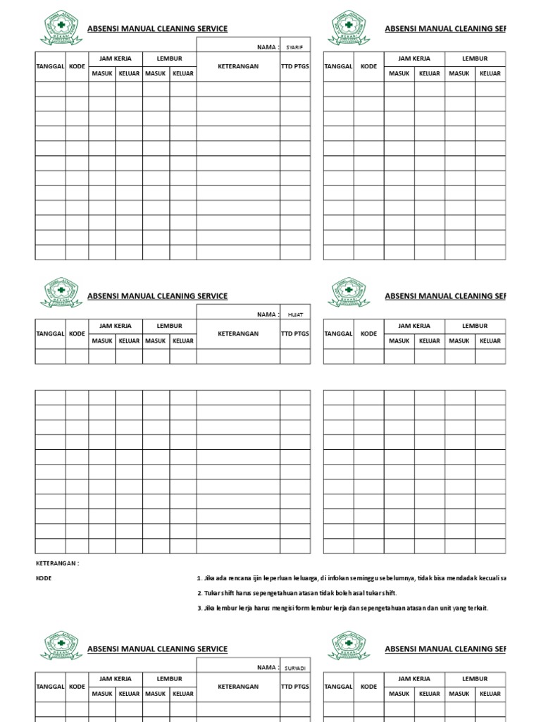 Absensi Manual | PDF