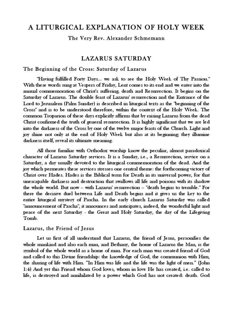 A Liturgical Explanation of Holy Week | PDF | Last Supper | Eucharist
