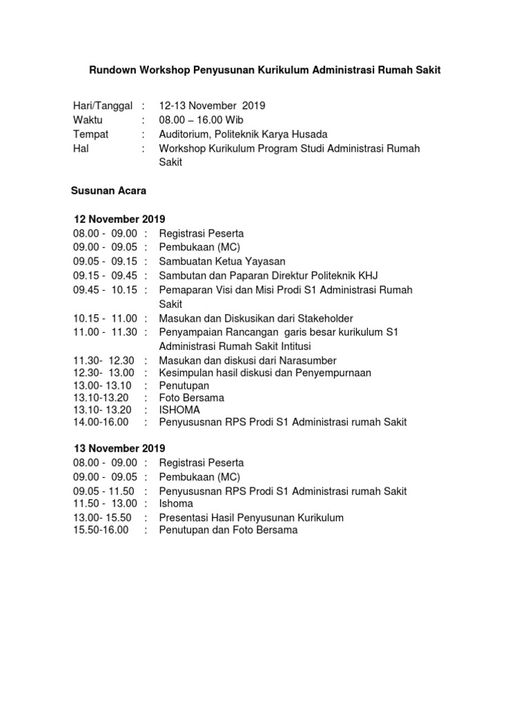 Rundown Workshop | PDF | Teknologi & Rekayasa