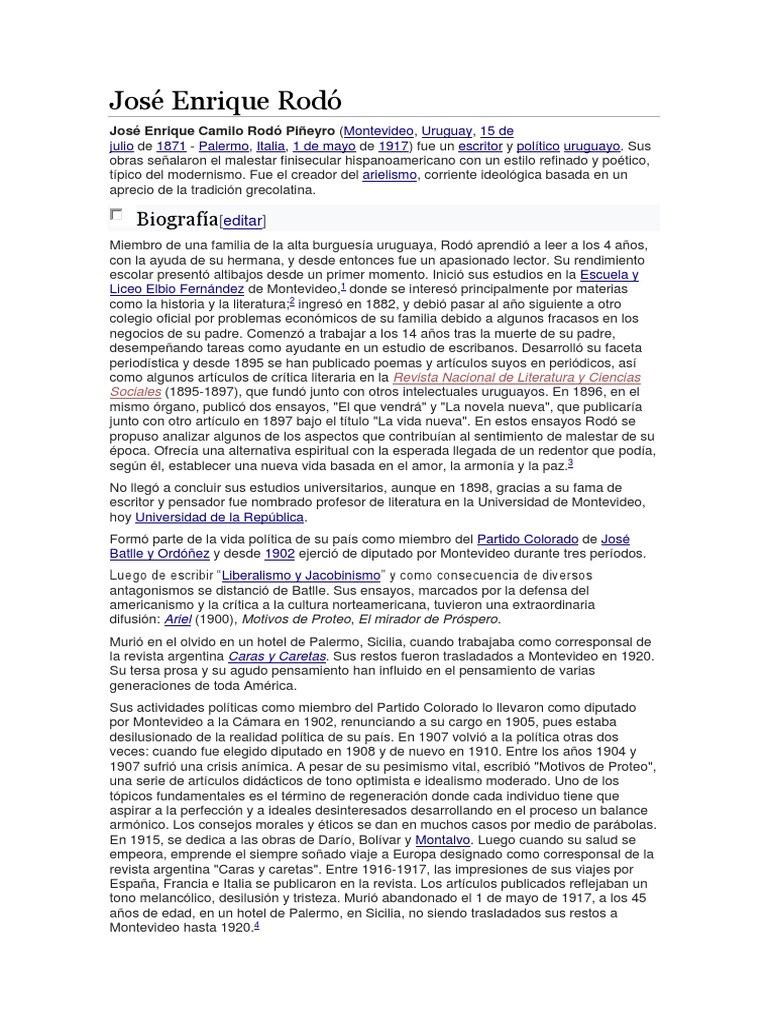 José Enrique Rodó | PDF