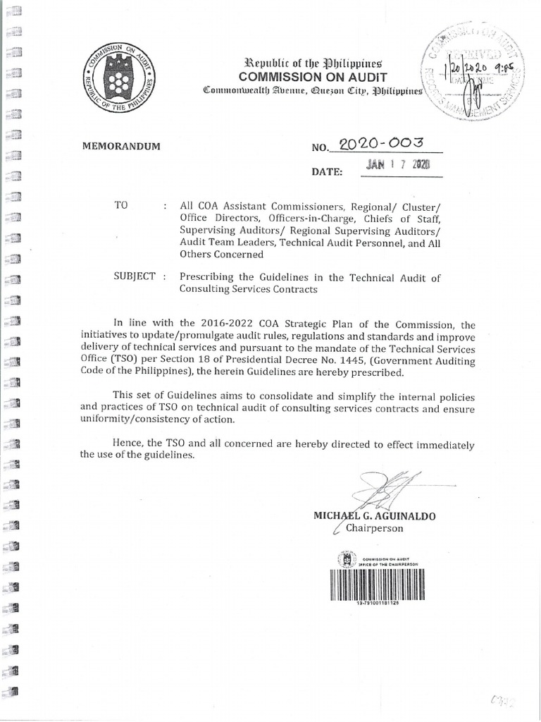 COA Memo No. 2020-003