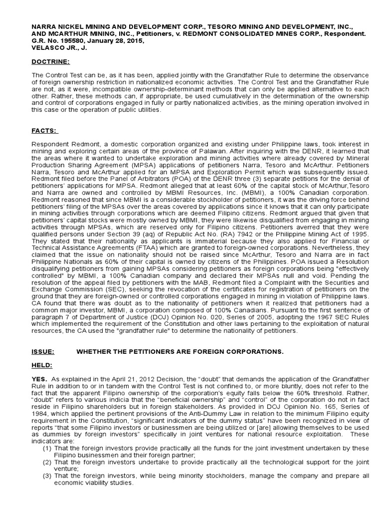 2015 Narra Nickel Mining v. Redmont Consolidated Mines | PDF ...