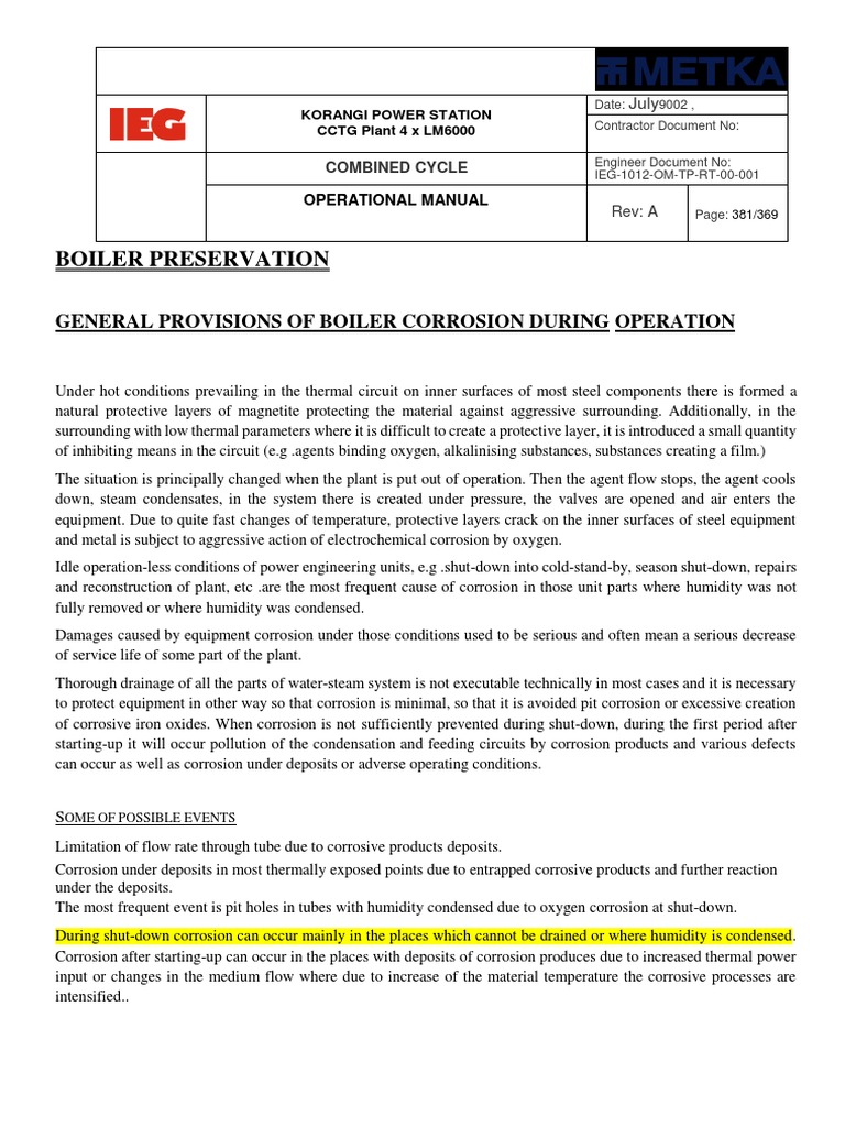 How To Preserve HRSG | PDF | Boiler | Corrosion