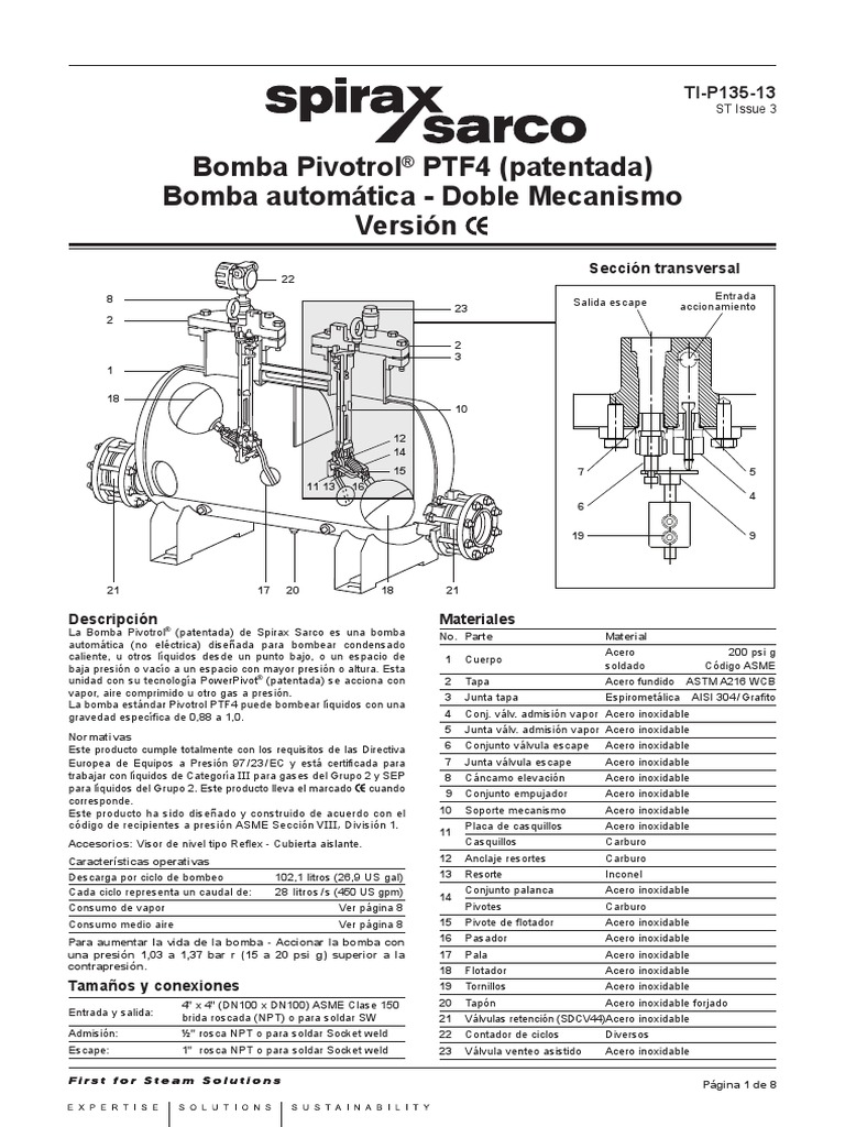 Bomba Pivotrol | PDF | Bomba | Acero