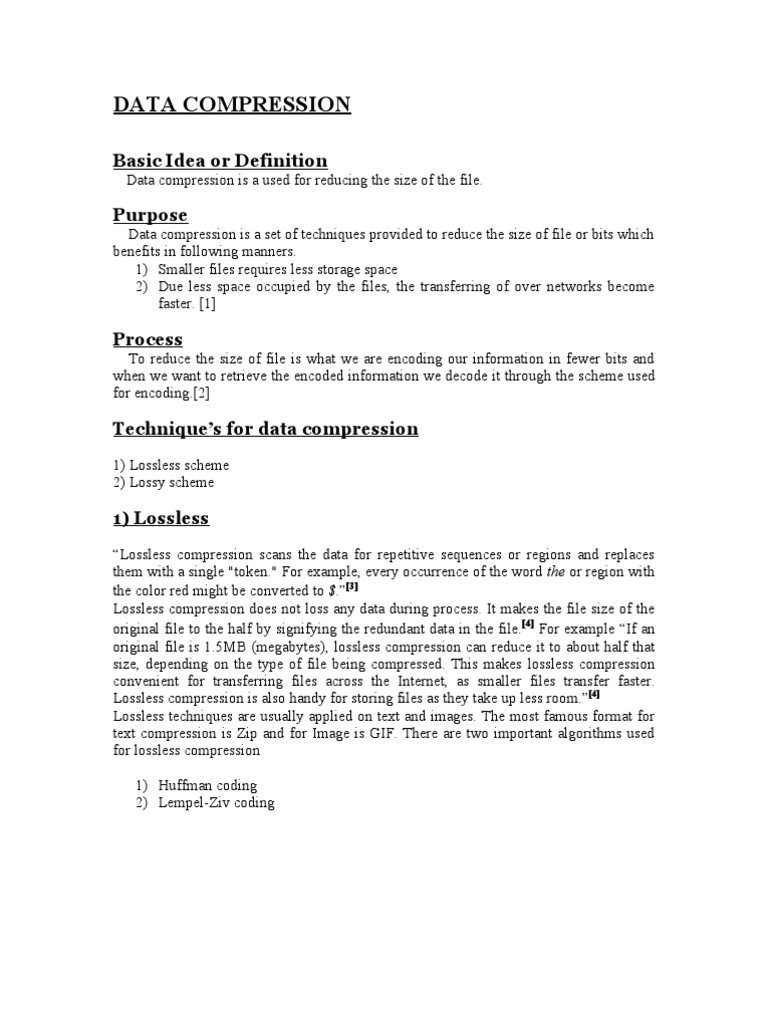 Data Compression: Basic Idea or Definition Purpose | PDF | Data Compression | Code