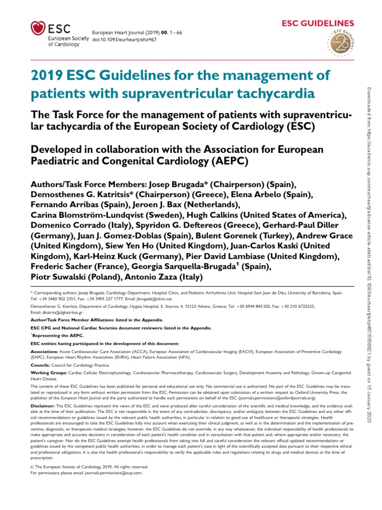 SVT Esc | PDF | Electrophysiology | Cardiac Arrhythmia