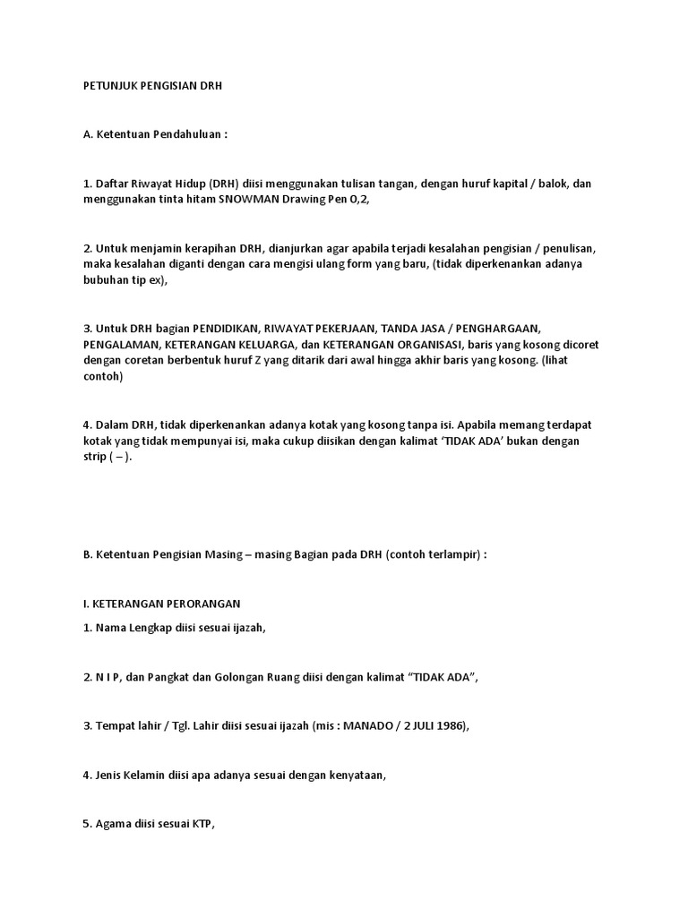 DRH Contoh | PDF