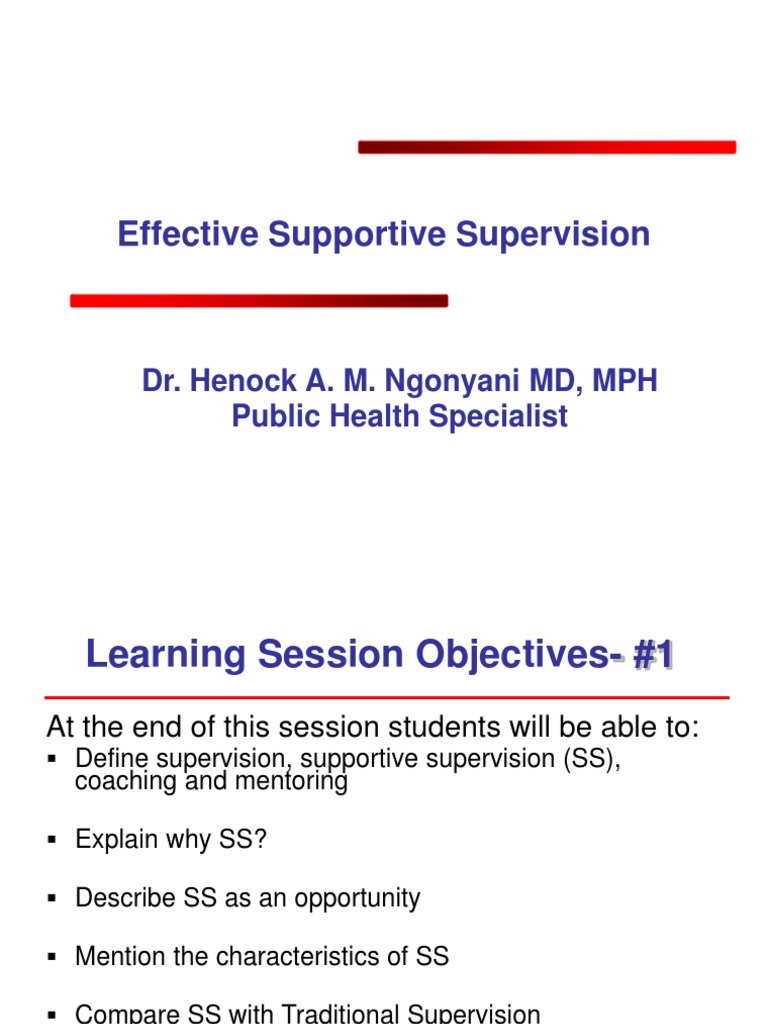 Effective Supportive Supervision | PDF | Mentorship | Health Care