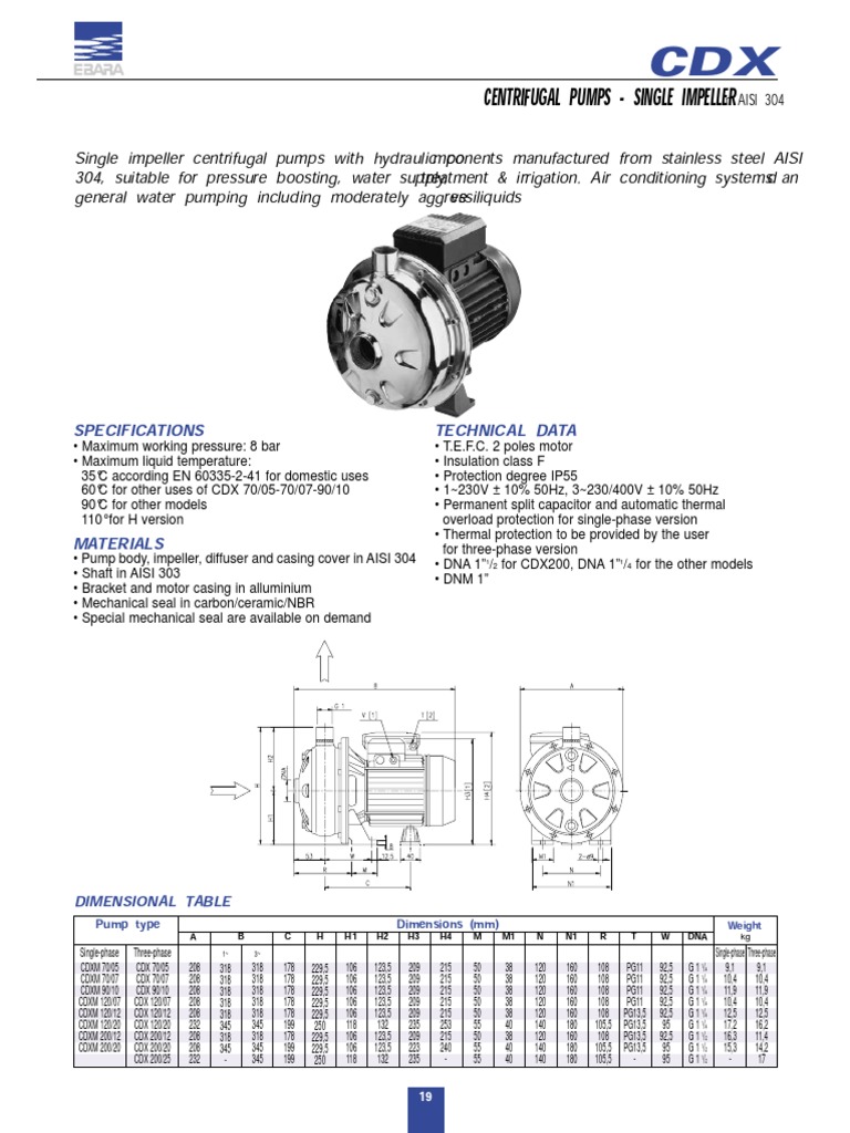 Ebara CDX | PDF | Pump | Centrifuge