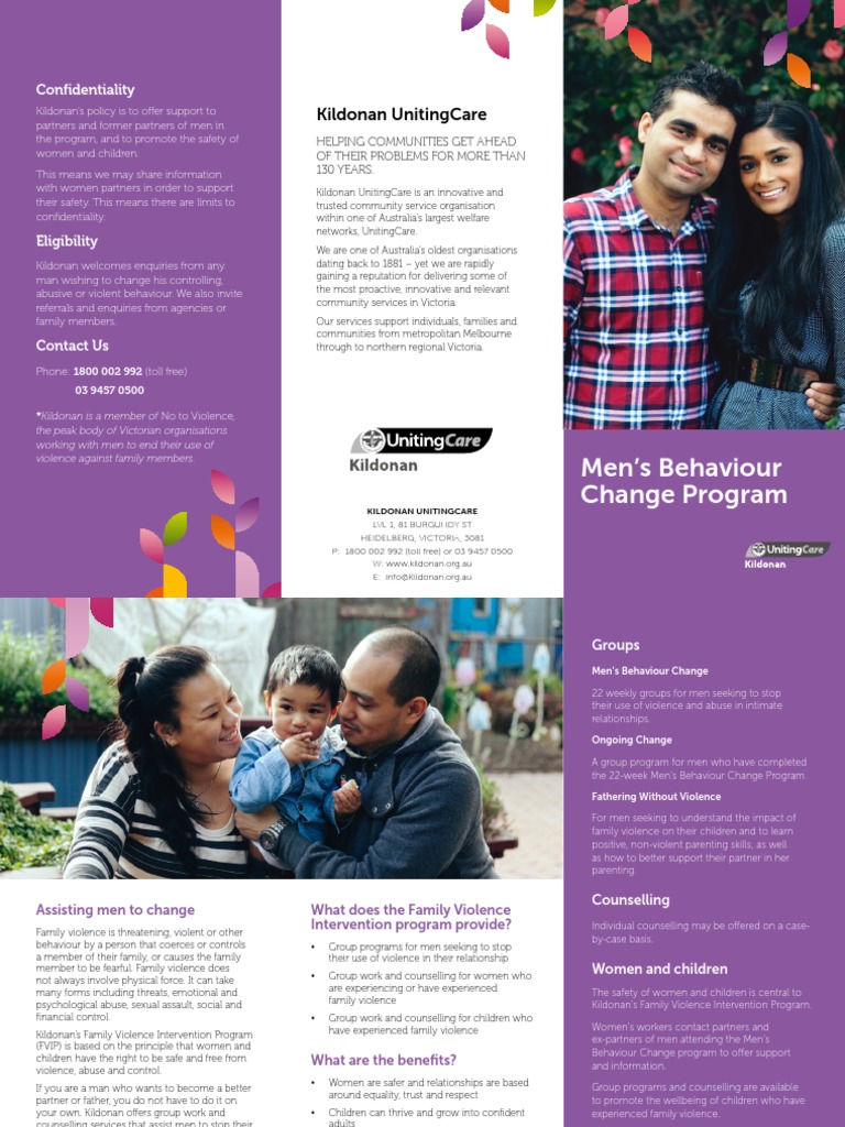 Mens Behaviour Change Program Brochure | PDF | Domestic Violence | Violence