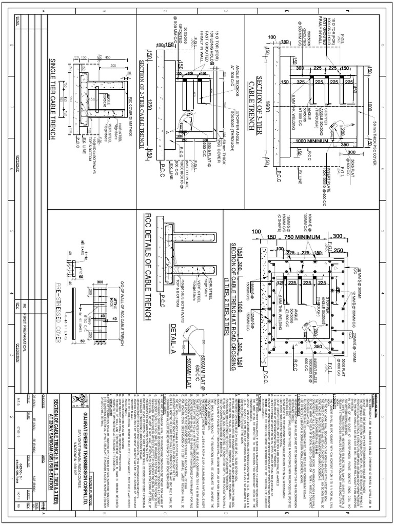 DRG - SECTION OF CABLE TRENCH | PDF | Deep Foundation | Foundation ...