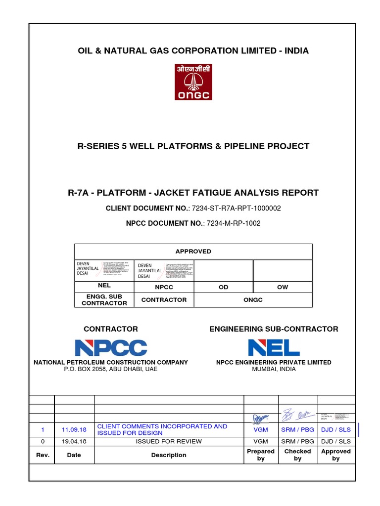 Jacket Fatigue Analysis Report | PDF | Fatigue (Material) | Computer ...