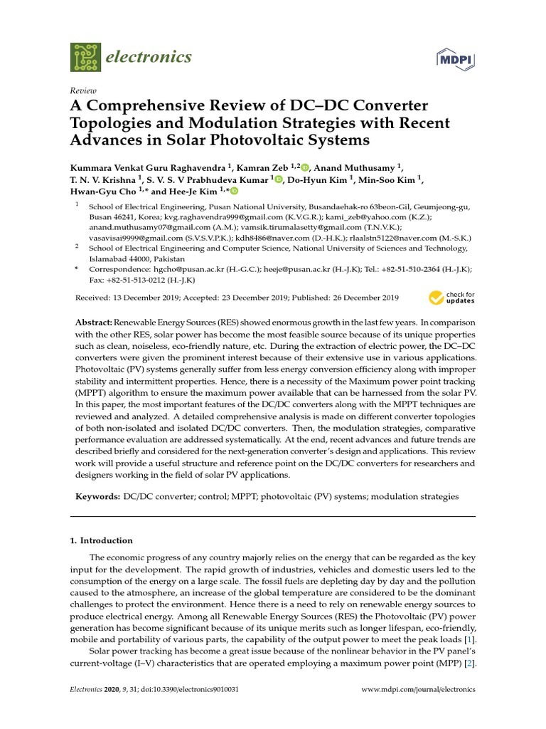 A Comprehensive Review of DC-DC Converter | PDF | Photovoltaic System ...