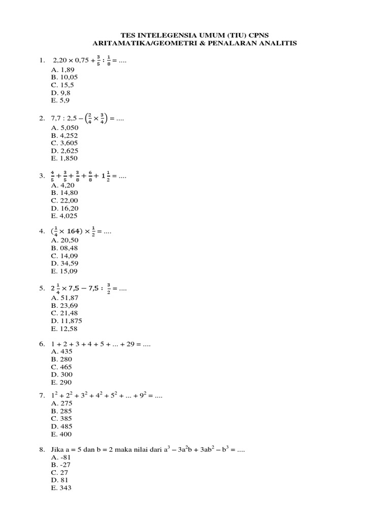 Soal Tiu CPNS PDF | PDF