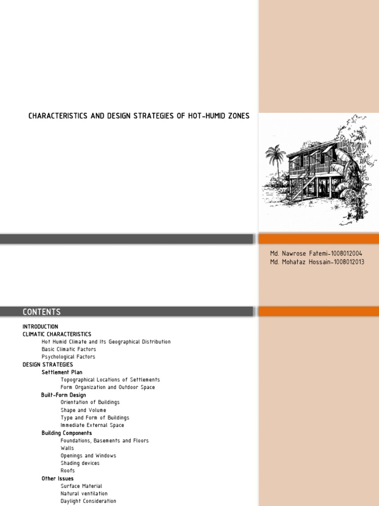 Characteristics and Design Strategies of Hot-Humid Zones | PDF | Window ...