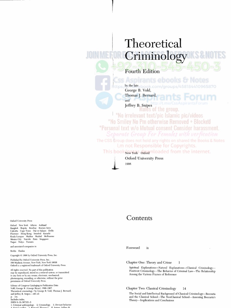 Theoretical Criminology The - Late - George - B. - Vold - Thomas - J ...