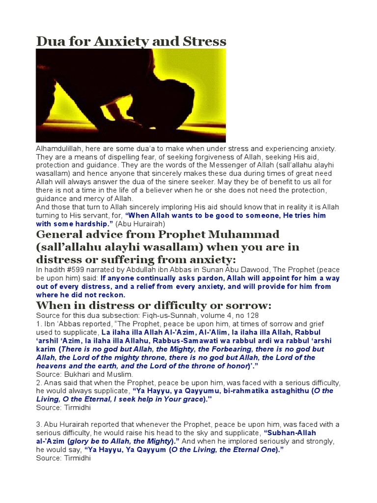 Dua For Anxiety and Strees PDF | PDF | God In Islam | Muhammad